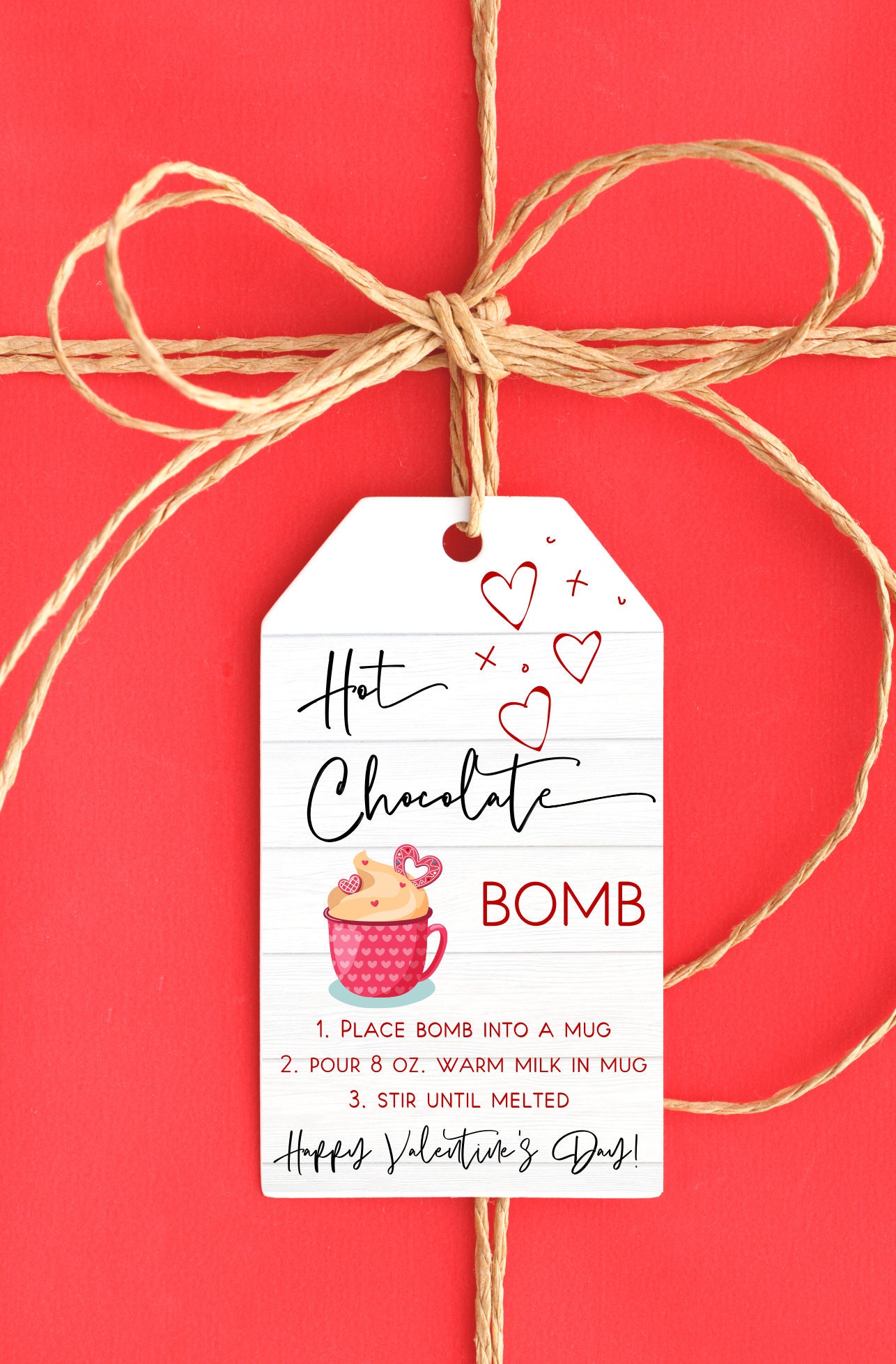 Hot Chocolate Bomb Tag Printable Valentine's Day Hot - Etsy