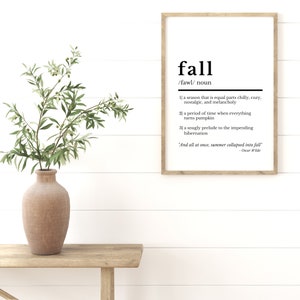 Fall Definition Print, Dictionary Print, Fall Printable Wall Art ...