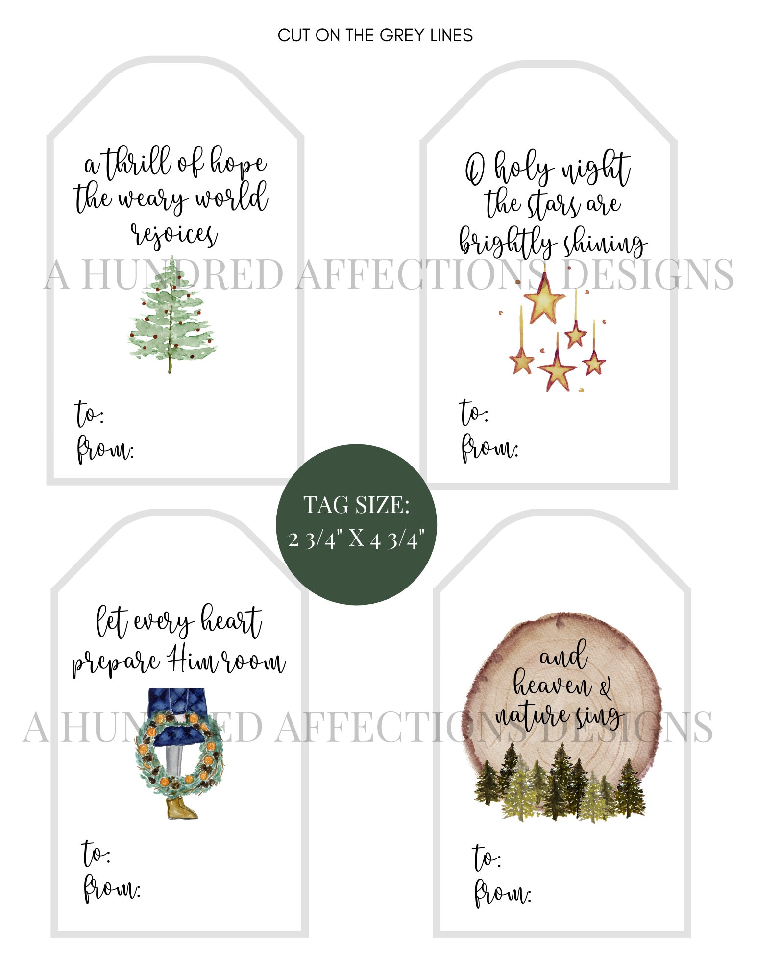 Christian Christmas Gift Tags Printable Christmas Tags | Etsy