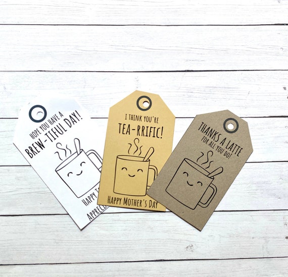 Mother's Day Gift Tag Father's Day Gift Tag Coffee - Etsy