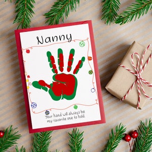 Grandma Christmas Gift From Grandkid, Handprint Art for Grandparent ...