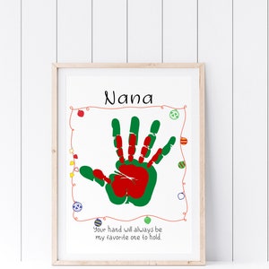 Grandma Christmas Gift From Grandkid, Handprint Art for Grandparent ...