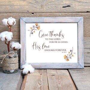 Give Thanks to the Lord, Thanksgiving Printable, Fall Wall Art for ...