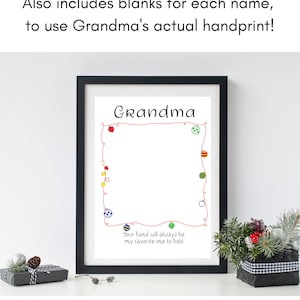 Grandma Christmas Gift From Grandkid, Handprint Art for Grandparent ...