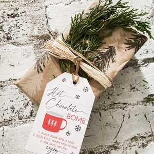 Hot Chocolate Bomb Printable Tag, Hot Cocoa Bomb Tags, Christmas Bomb ...