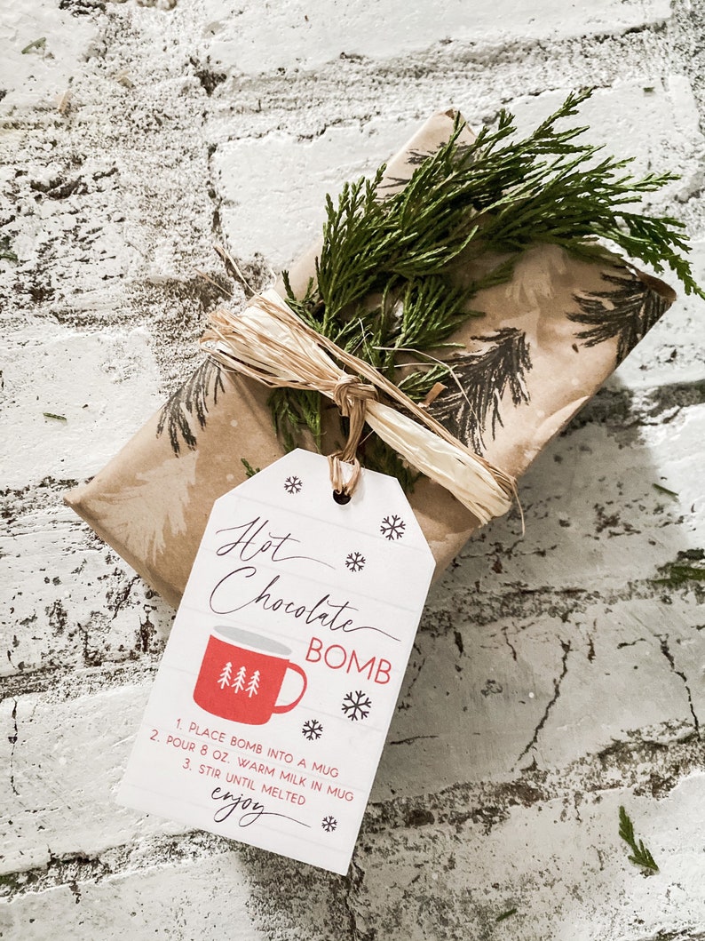 Hot Chocolate Bomb Printable Tag Hot Cocoa Bomb Tags - Etsy