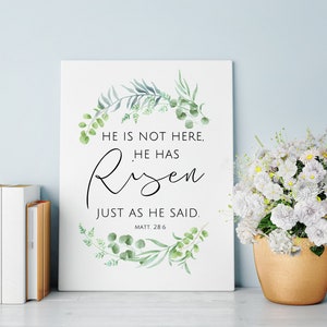 He is Not Here He is Risen, Matthew 28 6, Easter Resurrection, Easter ...