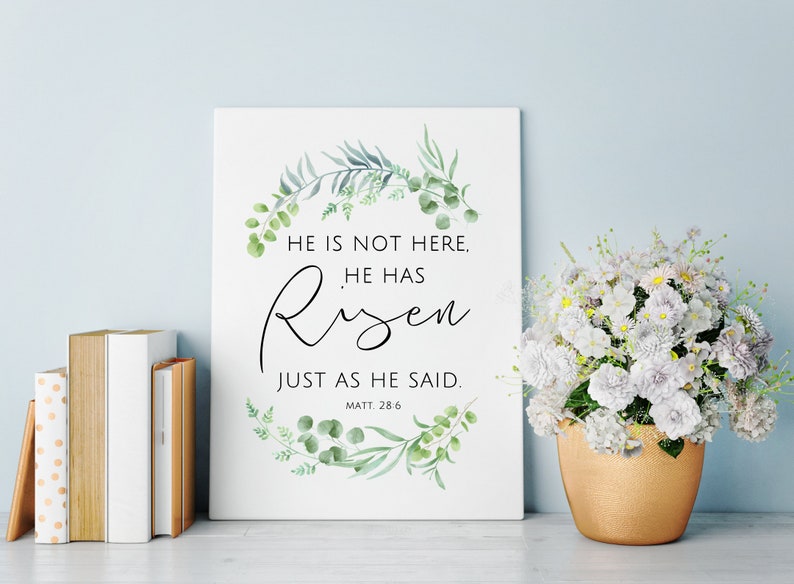 He is Not Here He is Risen Matthew 28 6 Easter Resurrection - Etsy