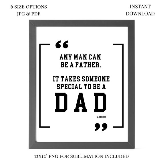 Father's Day Printable Gift Dad Quote Printable Adopted | Etsy