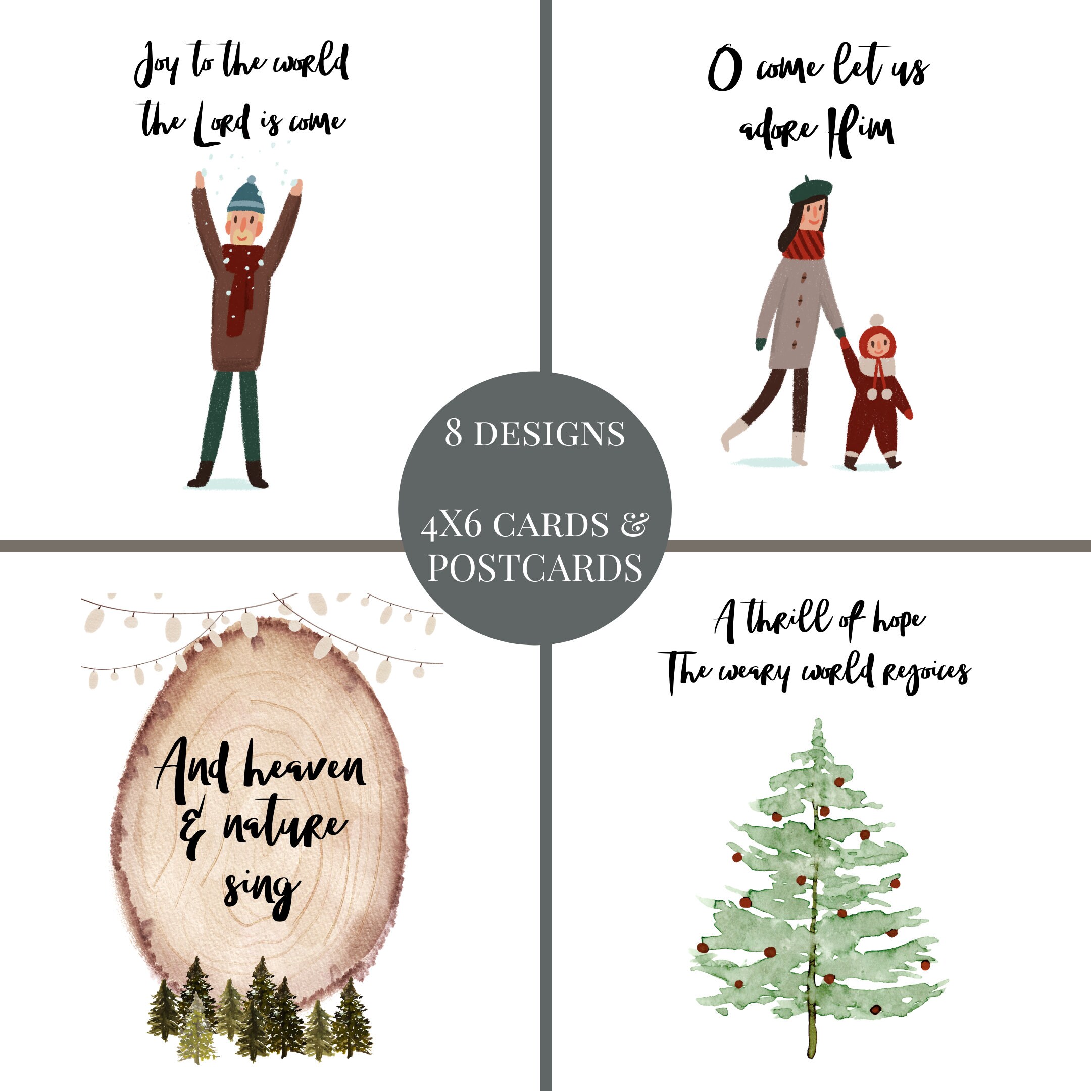 4x6 Christmas Card Printable Christmas Postcards Printable - Etsy UK