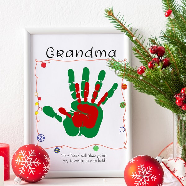 Handprint Art Christmas - Etsy