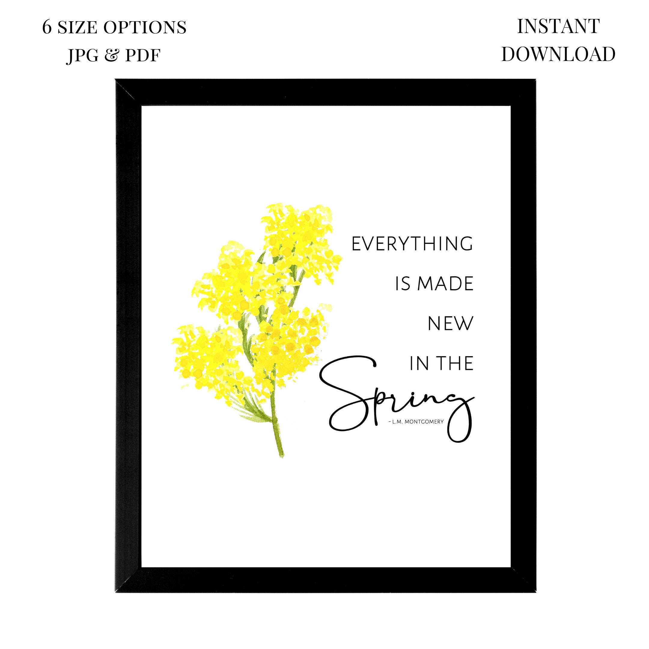 Spring Quote Printable LM Montgomery Anne of Green Gables - Etsy