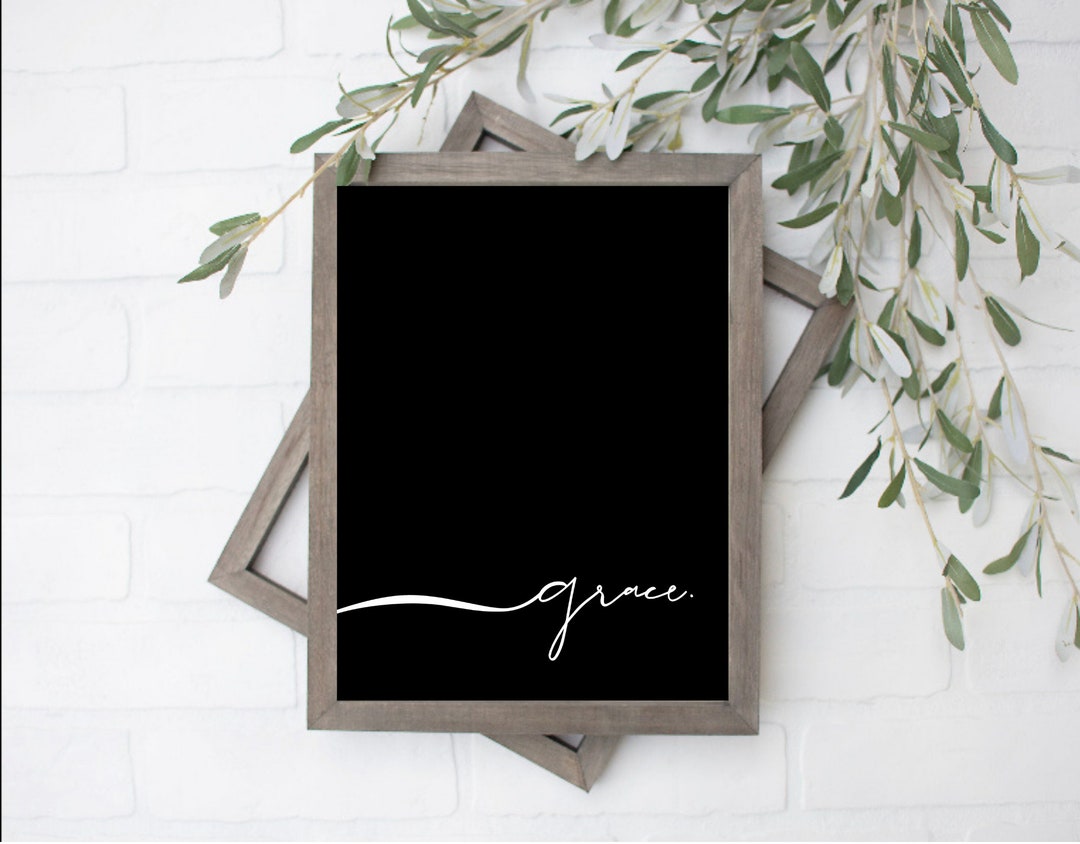 Grace Wall Art, Black and White Prints, Christian Gift, Christian ...