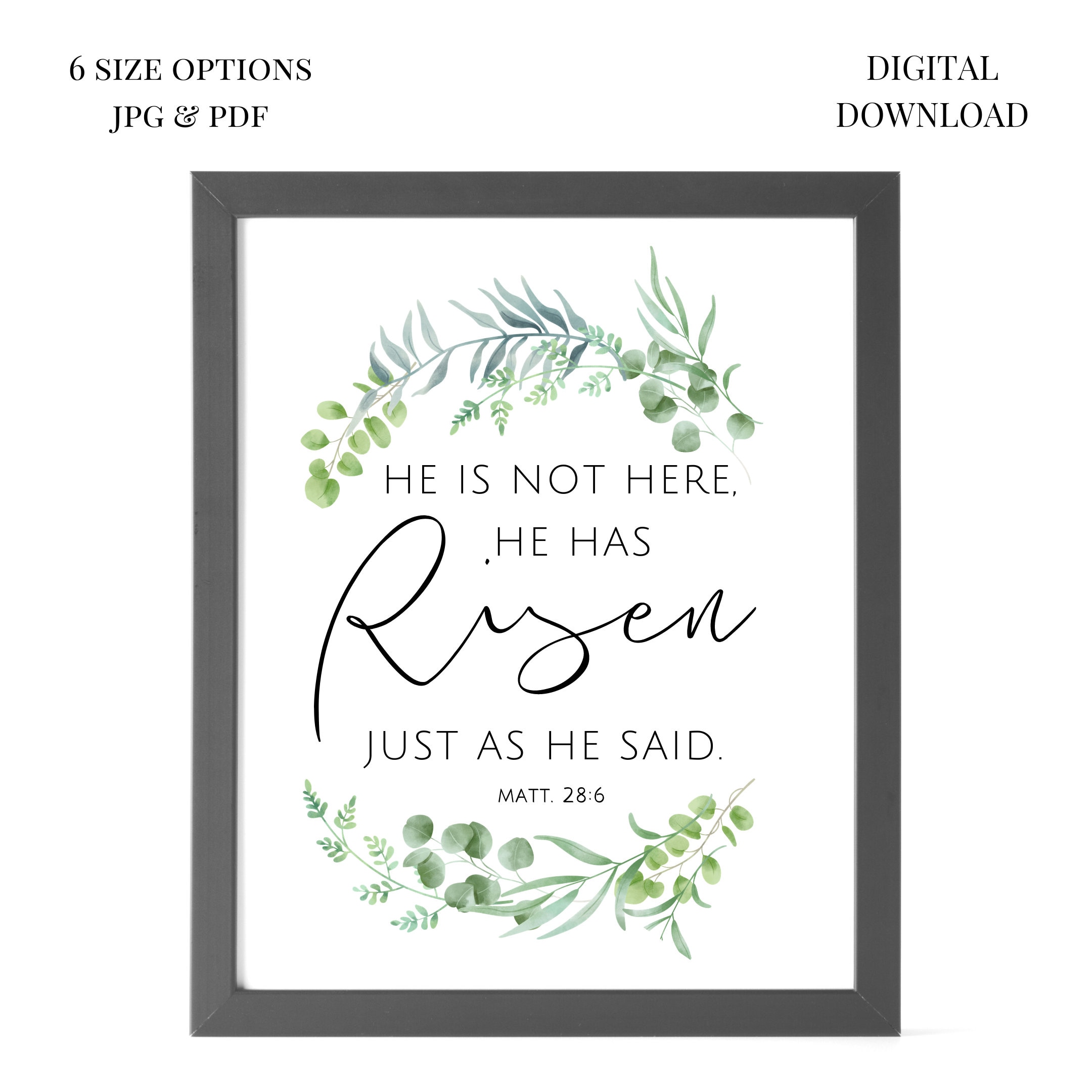 He is Not Here He is Risen, Matthew 28 6, Easter Resurrection, Easter ...