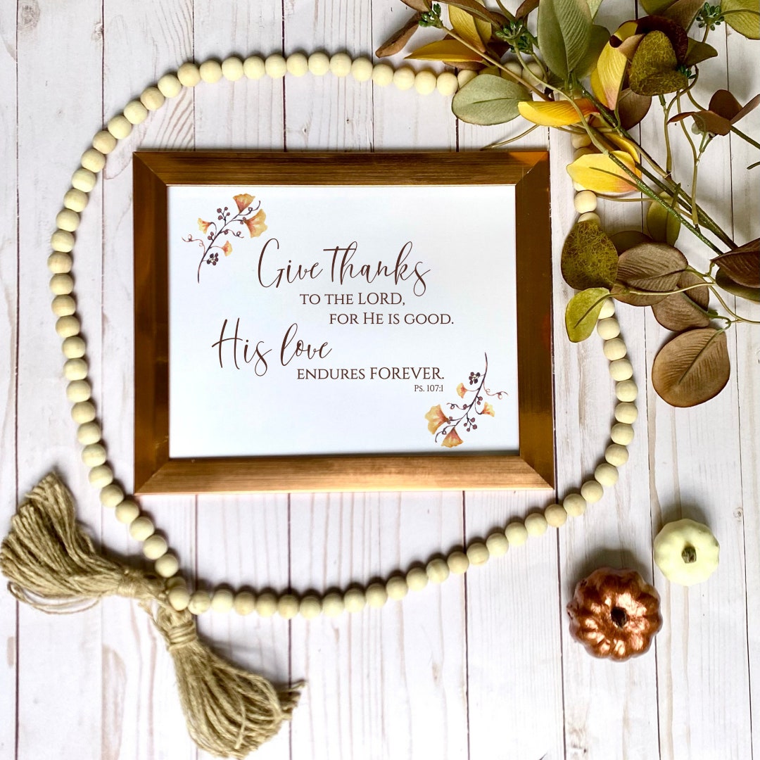 Give Thanks to the Lord, Thanksgiving Printable, Fall Wall Art for ...