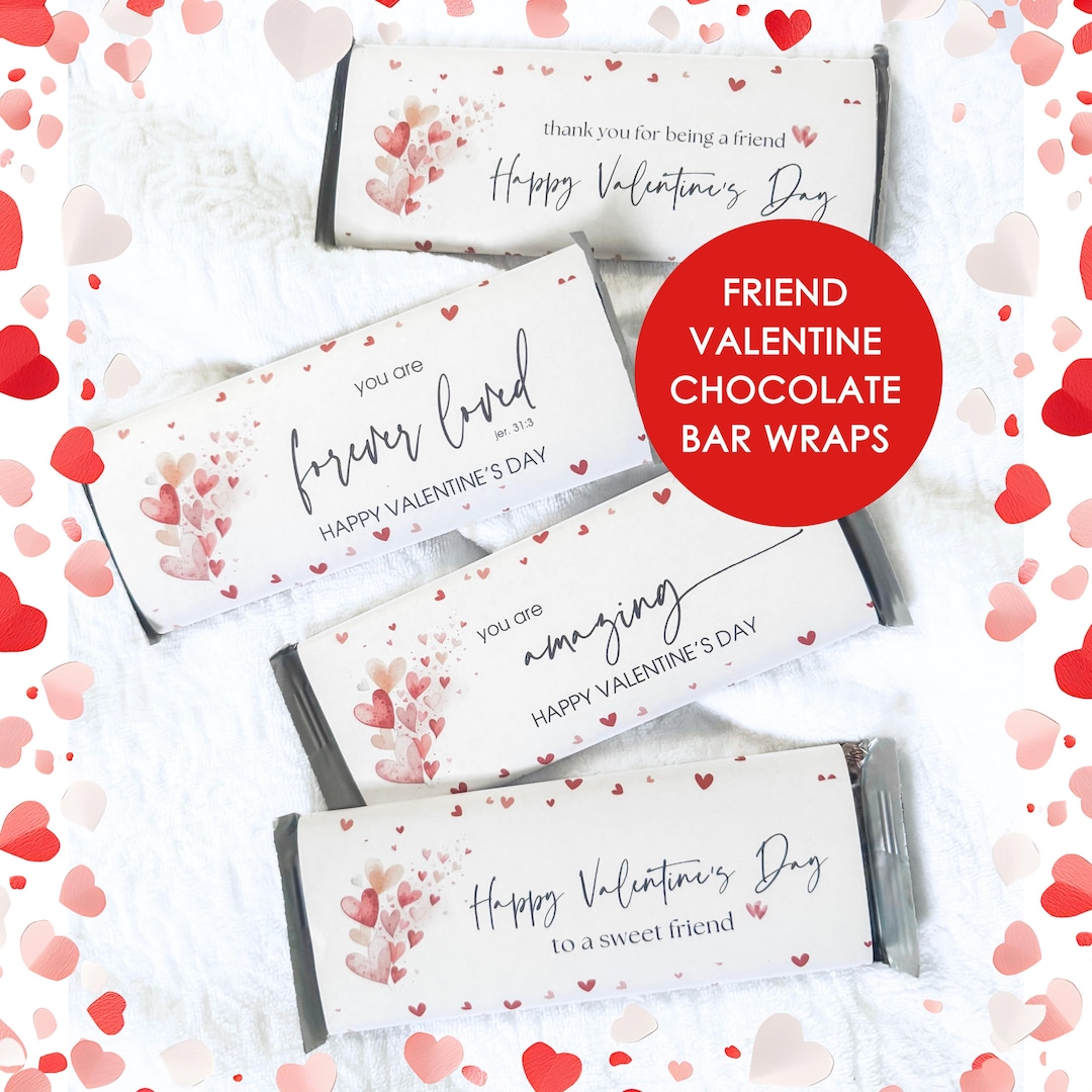 Valentine Friend Candy Bar Wraps Printable, Valentine Gift for Friend ...