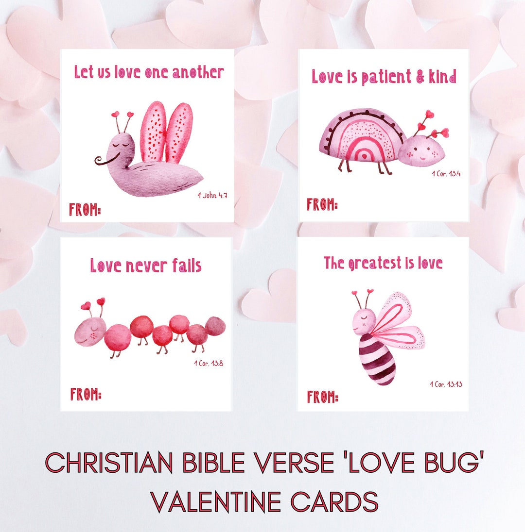 Christian Valentine Card for Kids, Printable Scripture Valentines ...