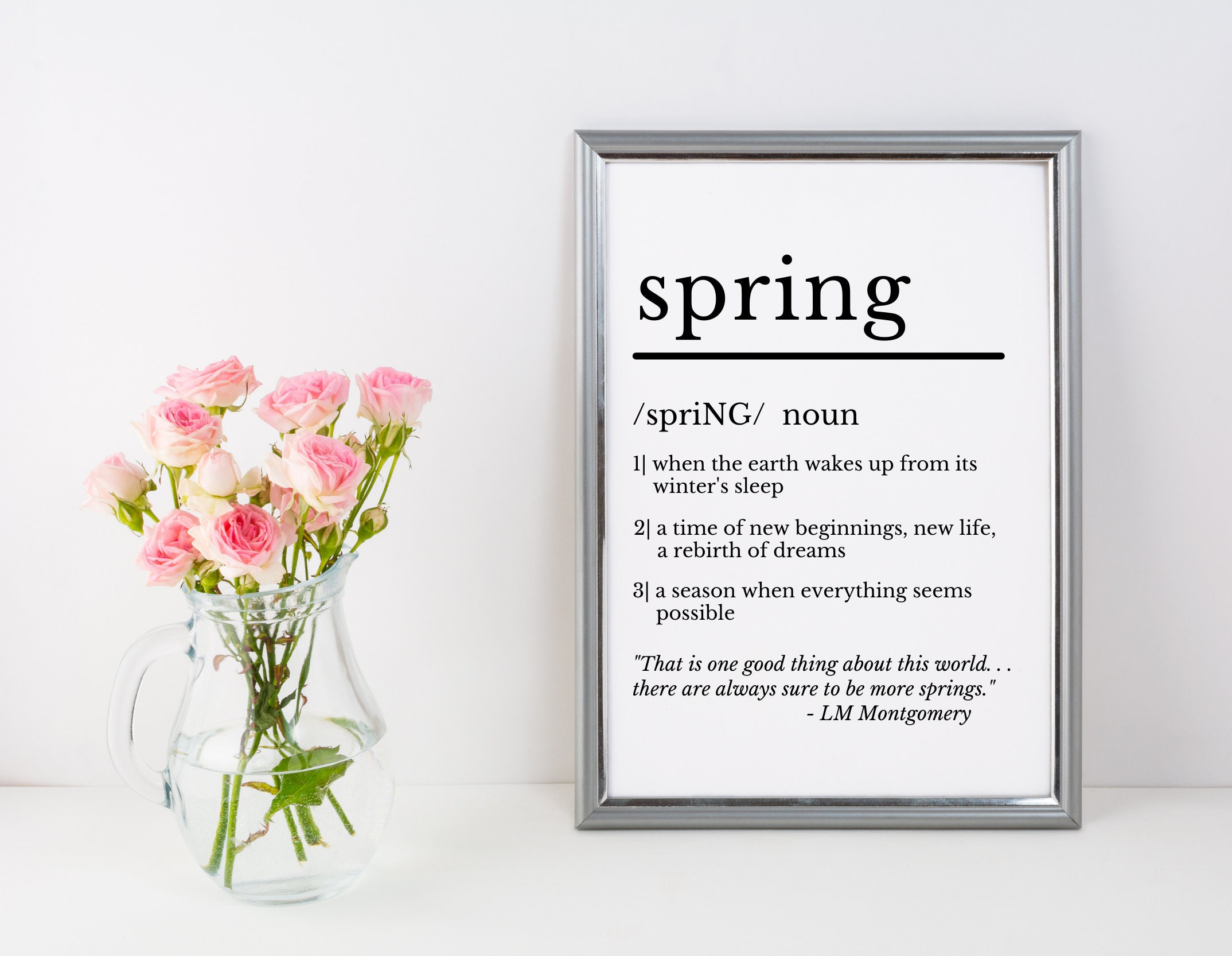 Spring Printable Wall Art Dictionary Page Art Motivational | Etsy