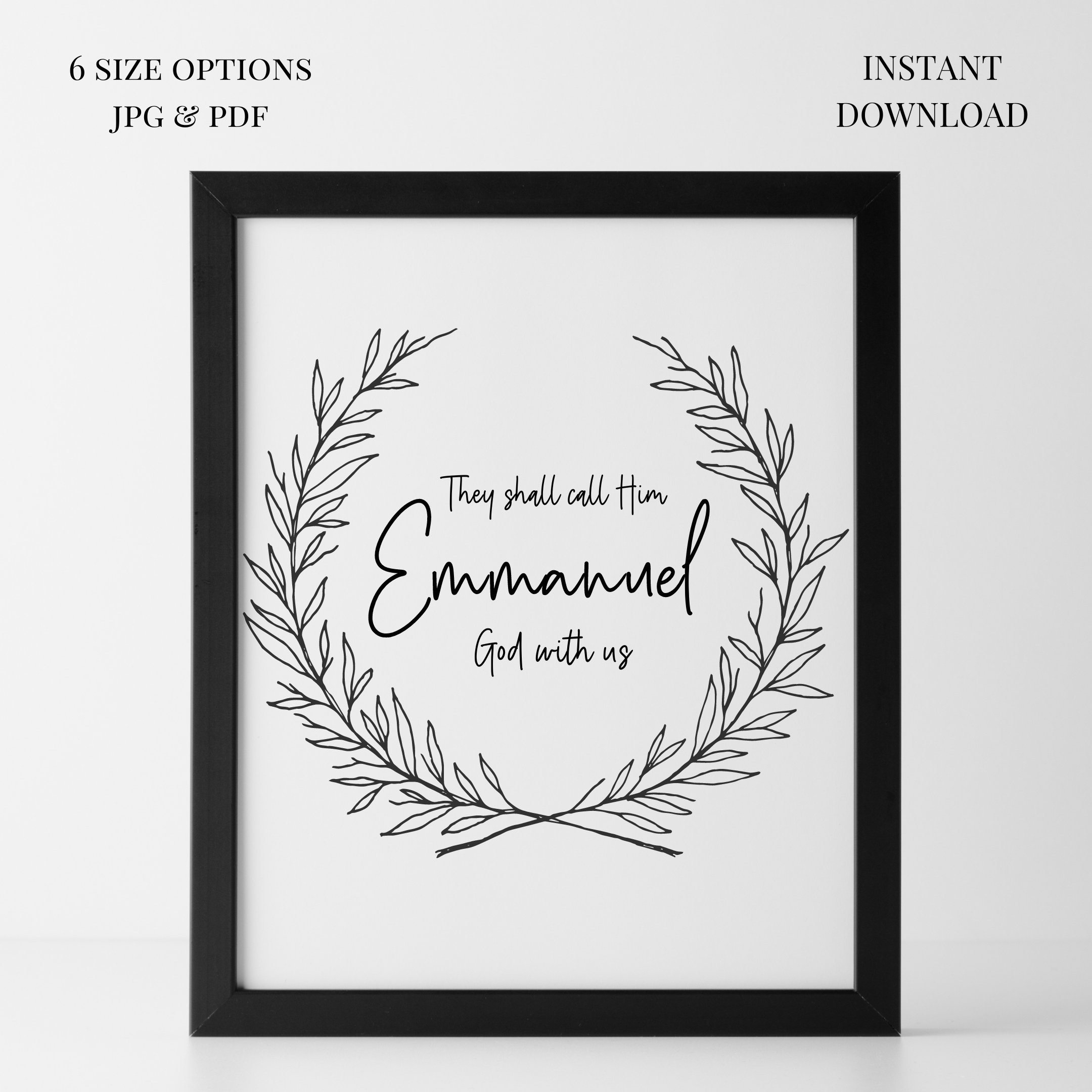 Emmanuel Print God With Us Sign Christmas Printable Wall - Etsy