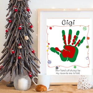 Grandma Christmas Gift From Grandkid, Handprint Art for Grandparent ...