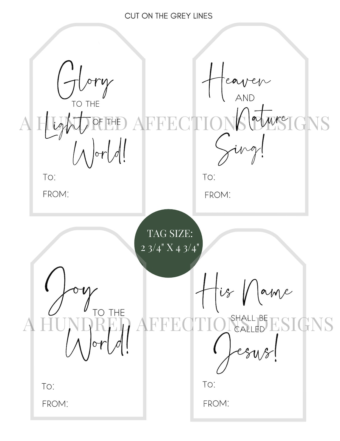 Jesus Christmas Gift Tags Religious Christmas Gift Tags | Etsy