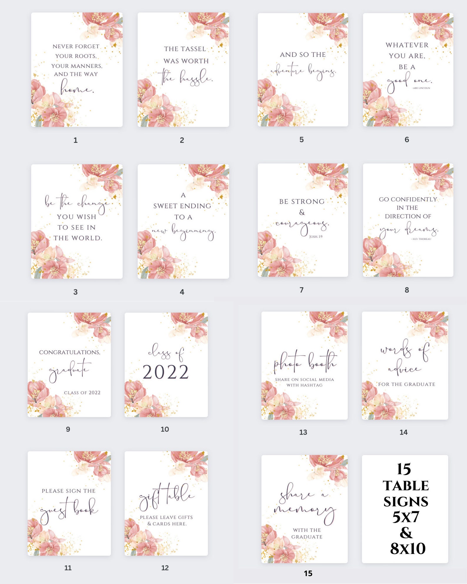 Floral Graduation Decorations Bundle 2023 Graduation - Etsy