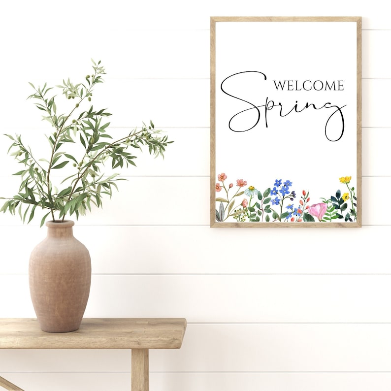 Welcome Spring Sign Spring Printable Wall Art Spring - Etsy