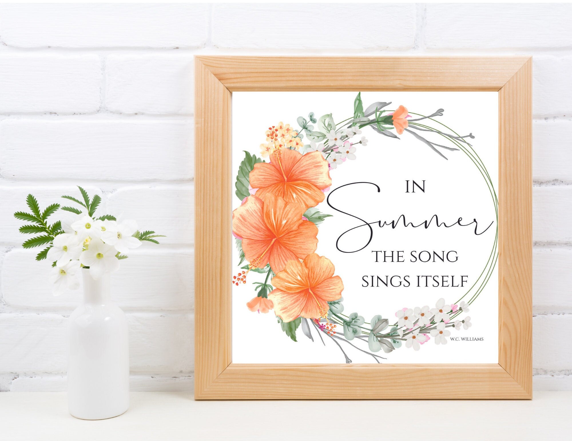 Tropical Summer Printable Summer Wall Decor Literary Wall - Etsy