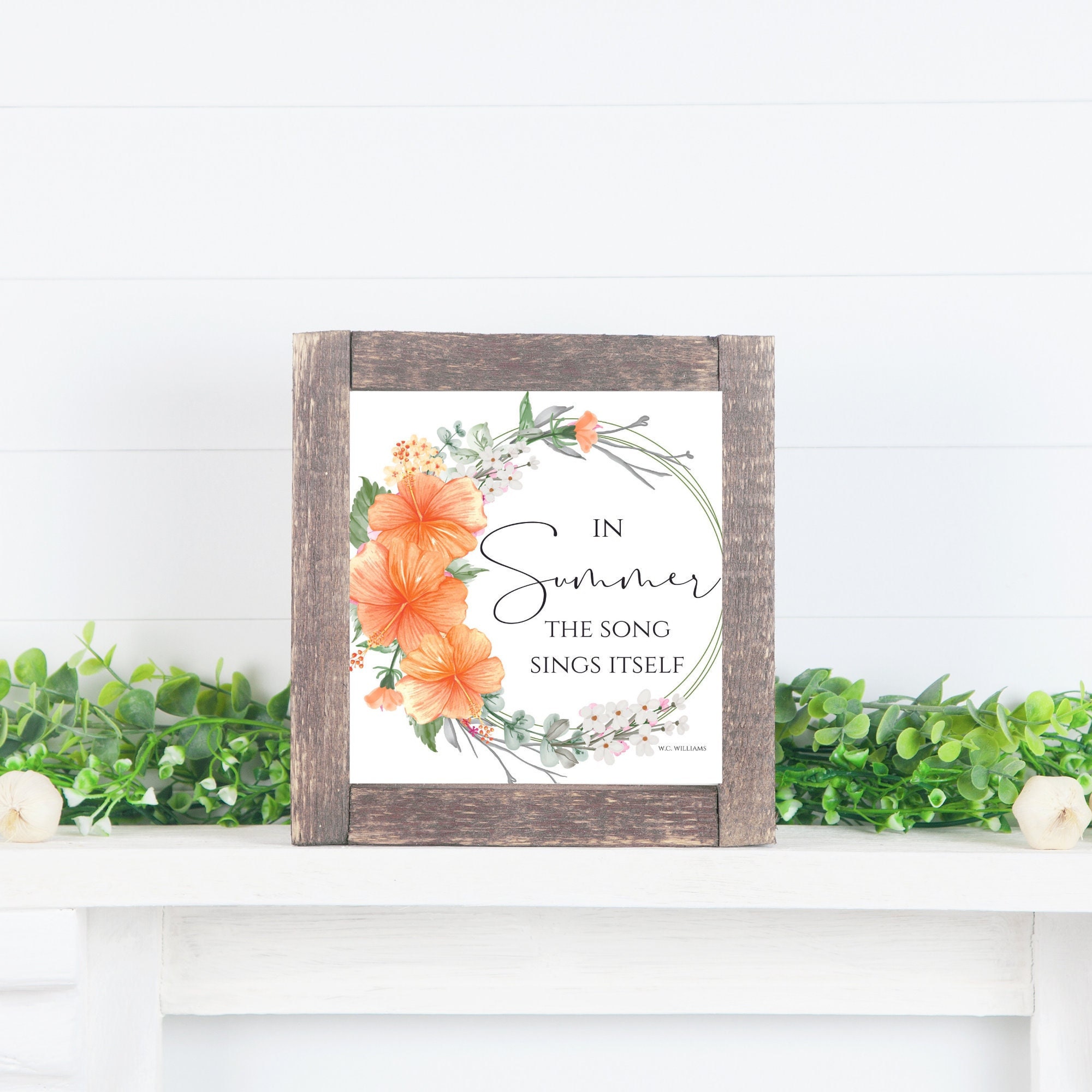 Tropical Summer Printable, Summer Wall Decor, Literary Wall Art, Poetry ...