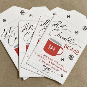 Hot Chocolate Bomb Printable Tag, Hot Cocoa Bomb Tags, Christmas Bomb ...