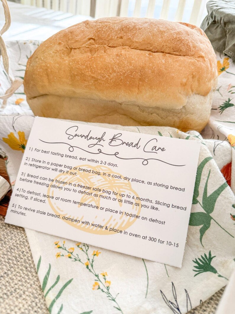 Sourdough Gift Tags, Bread Care Cards, Starter Instruction, Printable ...