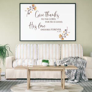 Give Thanks to the Lord, Thanksgiving Printable, Fall Wall Art for ...