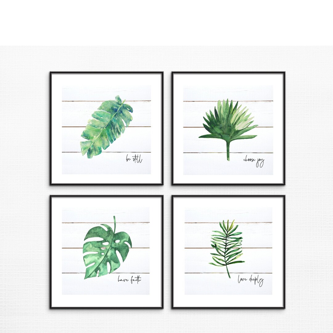 Tropical Leaves Printable, Boho Print Set, Coastal Farmhouse Art, Home ...