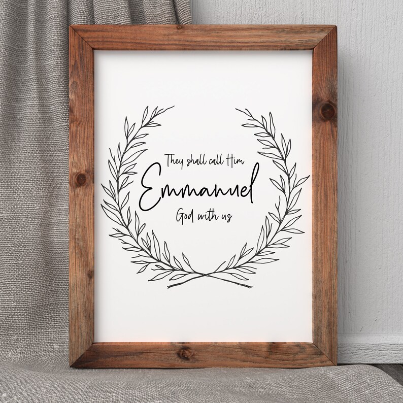 Emmanuel Print God With Us Sign Christmas Printable Wall | Etsy