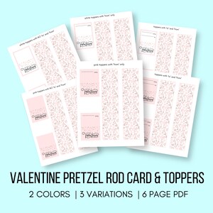Pretzel Rod Valentine Tag, Printable Bag Topper, Lollipop Card Holder ...