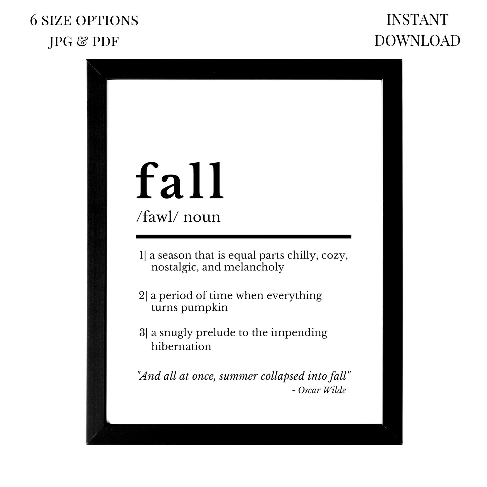 Fall Definition Print, Dictionary Print, Fall Printable Wall Art ...