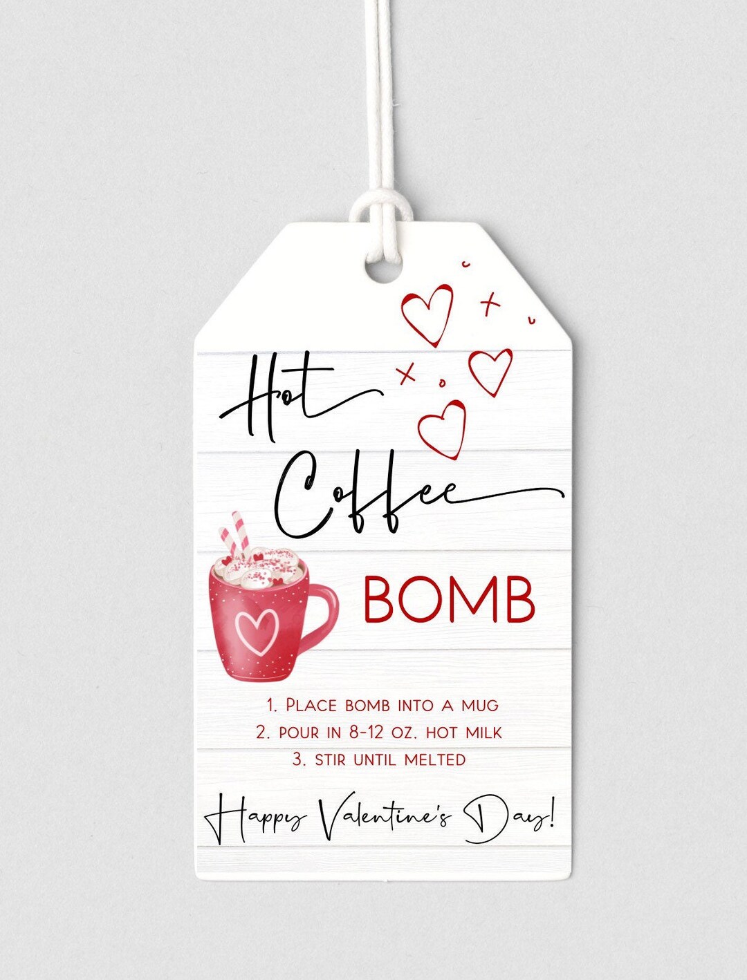 Coffee Bomb Tags, Printable Valentine Tags, Friend Gift, Teacher Gift ...