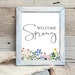 Welcome Spring Sign, Spring Printable Wall Art, Spring Wildflower Print ...