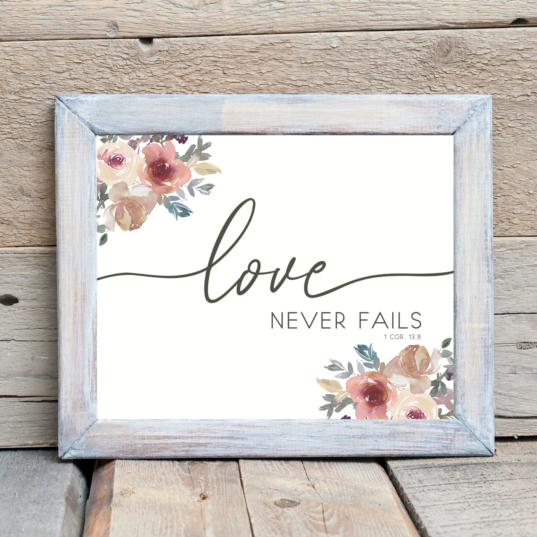 El amor nunca falla imprimible arte de la pared del amor 1 - Etsy España