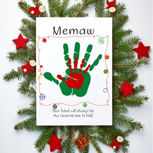 Grandma Christmas Gift From Grandkid, Handprint Art for Grandparent ...