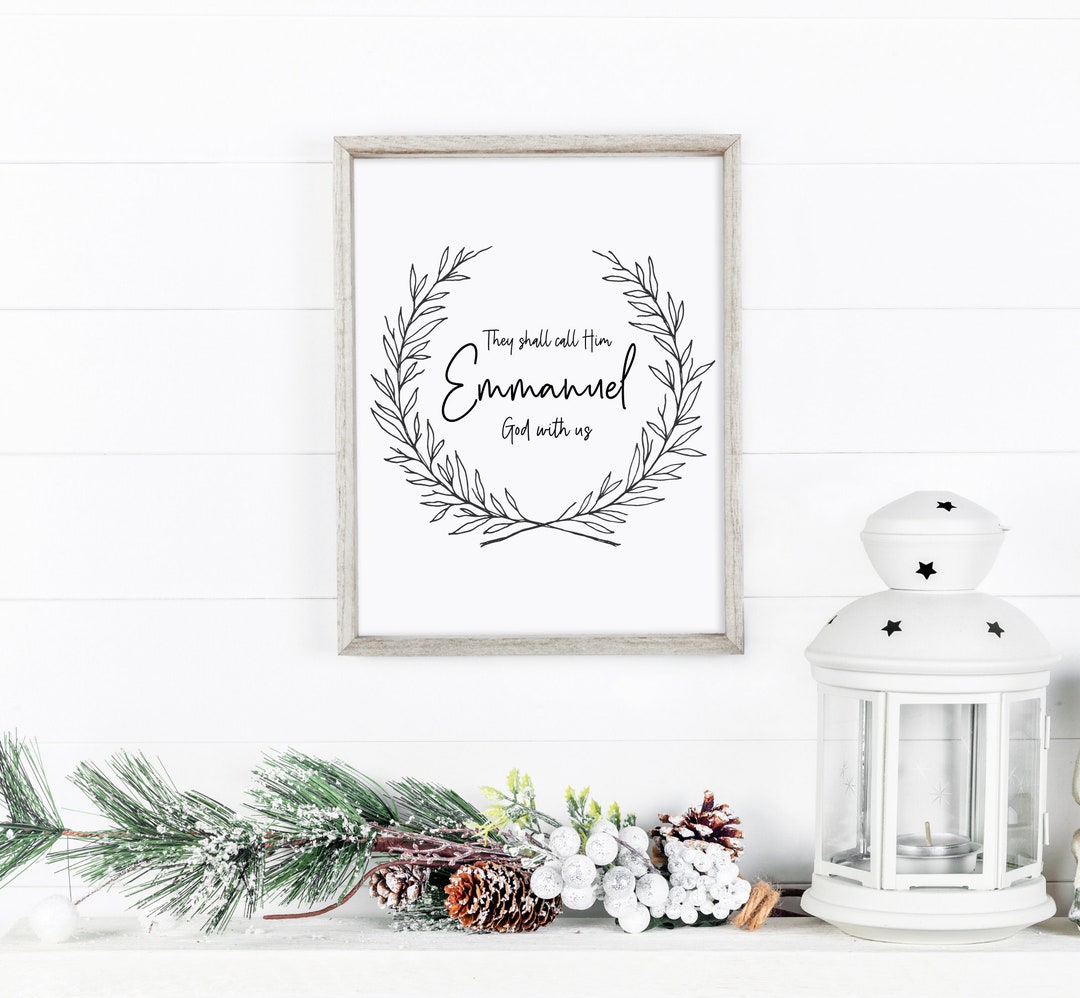 Emmanuel Print, God With Us Sign, Christmas Printable Wall Art ...