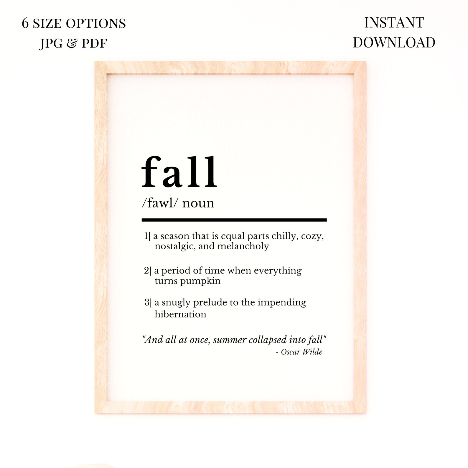 Fall Definition Print, Dictionary Print, Fall Printable Wall Art ...