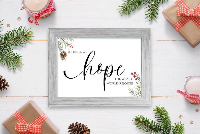 A Thrill of Hope Printable Christmas Carol Printable - Etsy