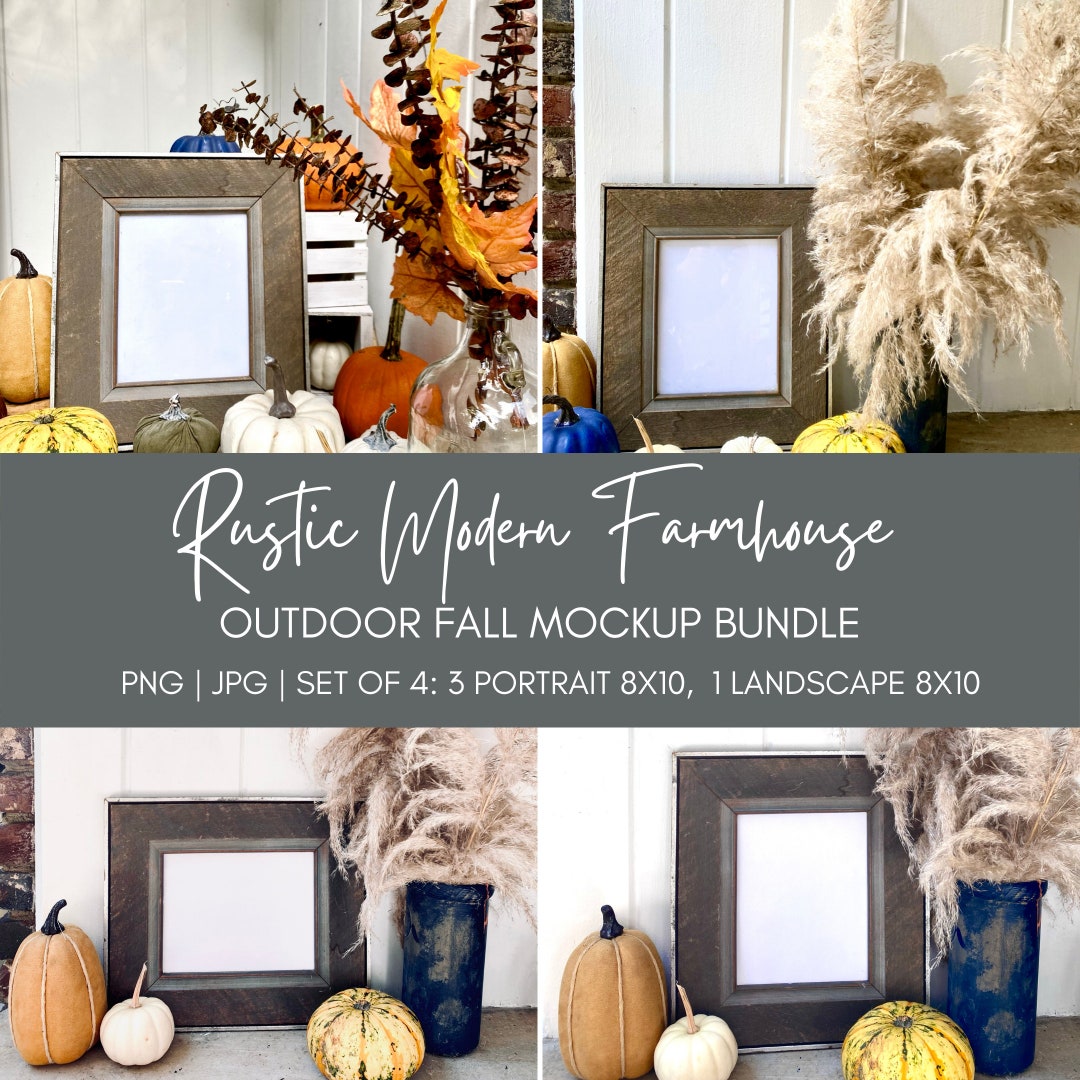 Farmhouse Mockup Bundle, Fall Mockup Bundle, Farmhouse Frame Mockup ...