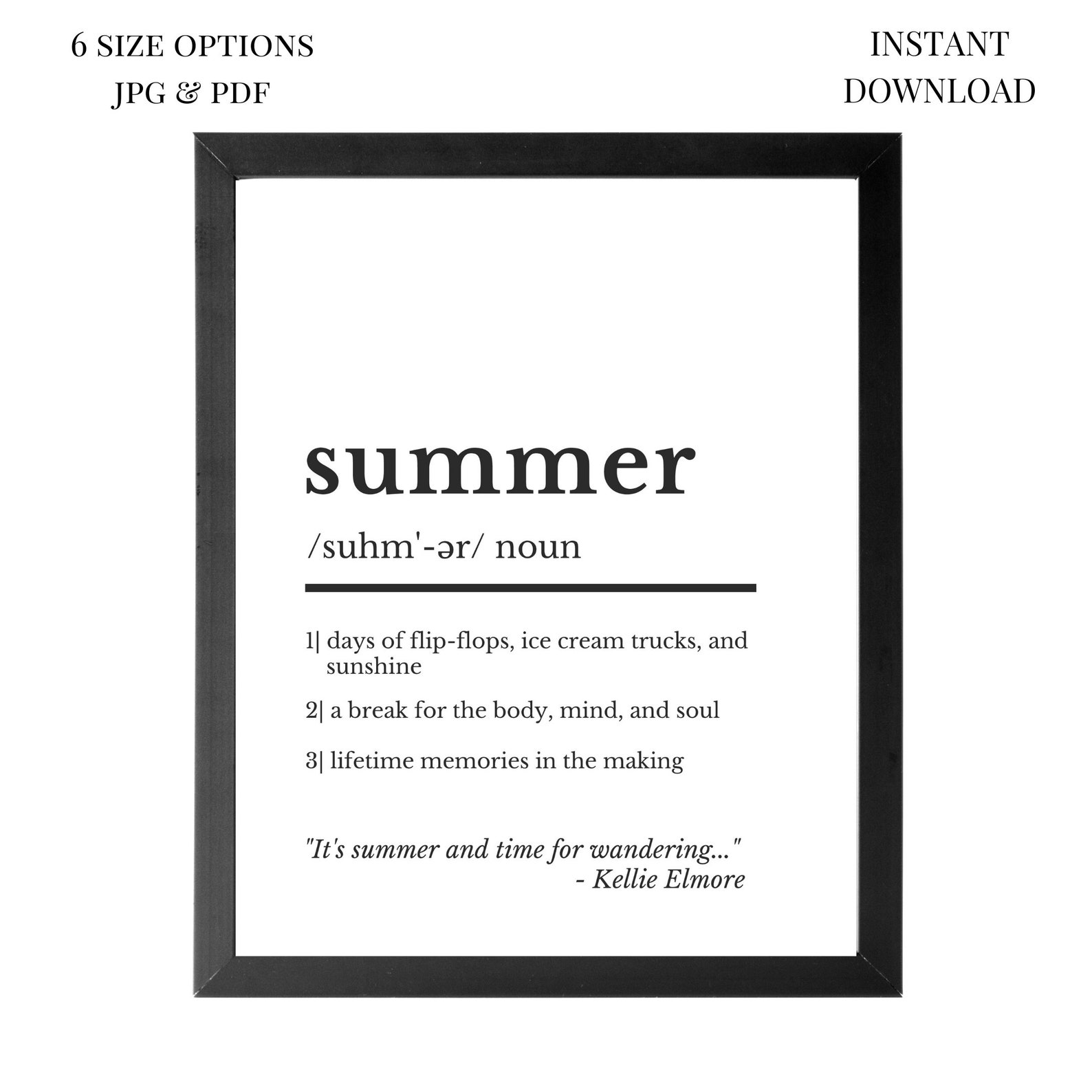 Summer Definition Print Dictionary Print Summer Printable - Etsy