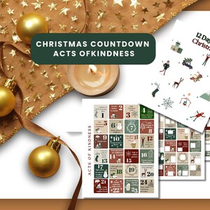 Acts of Kindness Christmas Countdown, 24 Days, 12 Days of Christmas ...