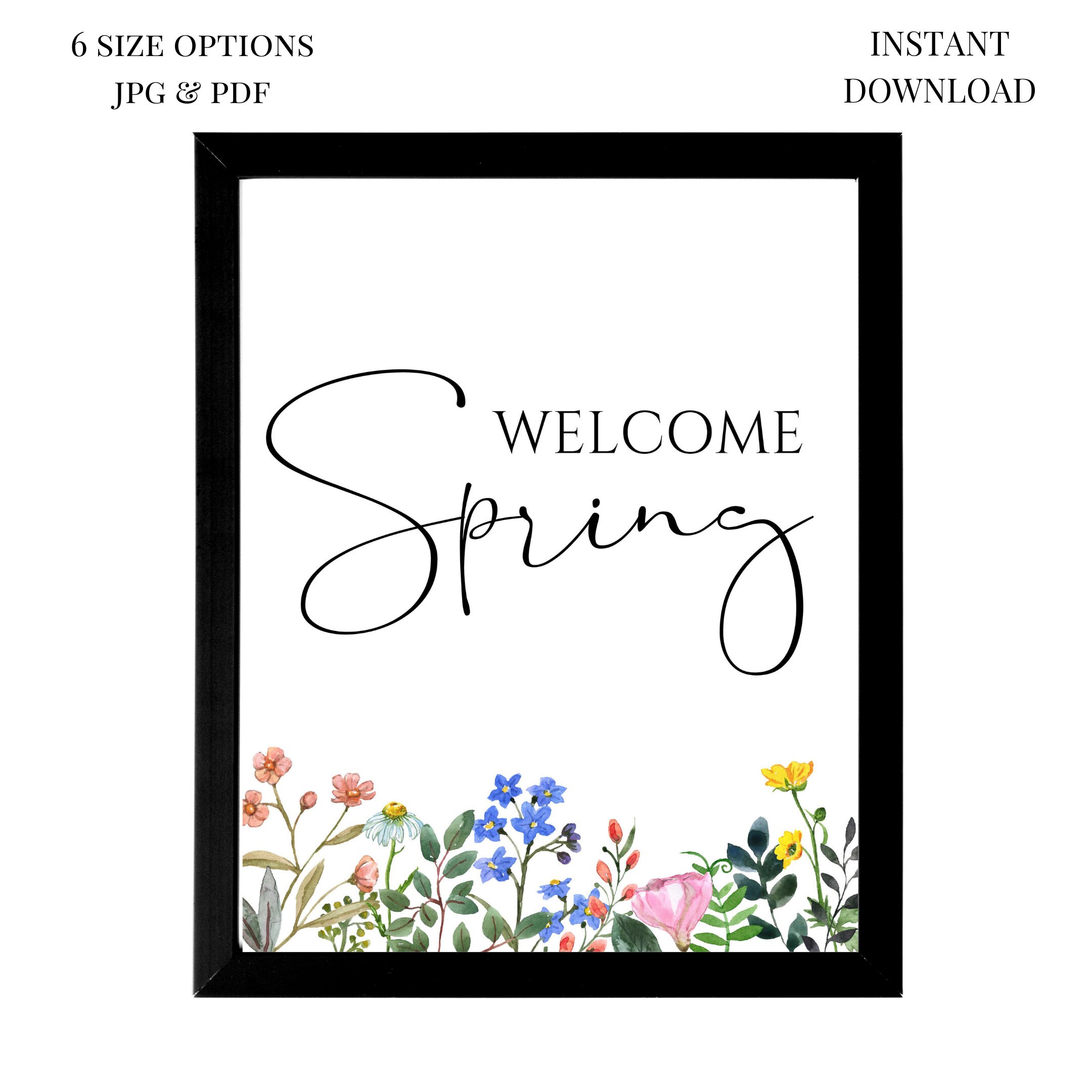 Welcome Spring Sign Spring Printable Wall Art Spring - Etsy
