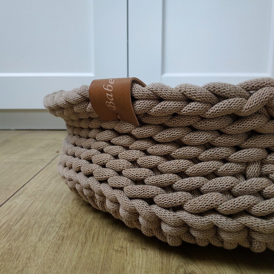 Cat Bed Basket, Chunky Crochet Pet Dog for Small, Medium, Big Animals ...