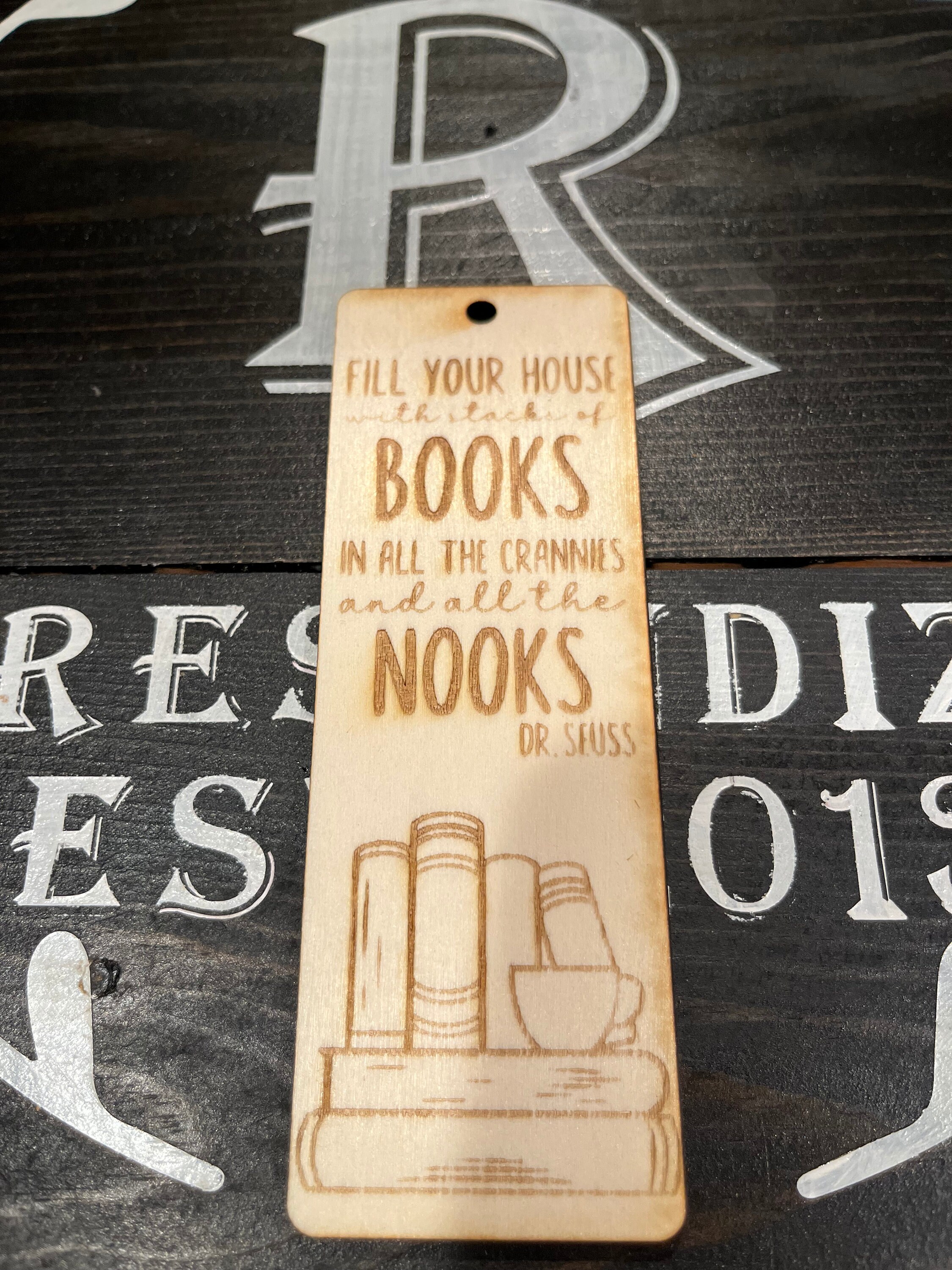 Laser Engraved Wood Bookmarks Book Lovers Chunky Tassel - Etsy
