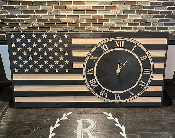 American Flag Clock - Etsy
